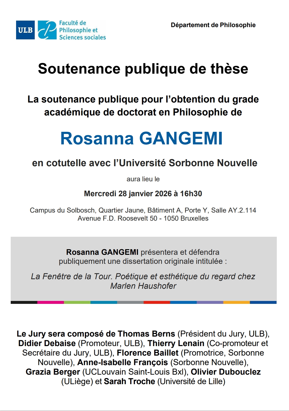 Soutenance publique de thèse : Rosanna GANGEMI - Centre de recherche ...